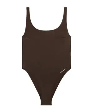 SPORTY  RICH Sporty & Rich Carla Logo-print Swimsuit - Green