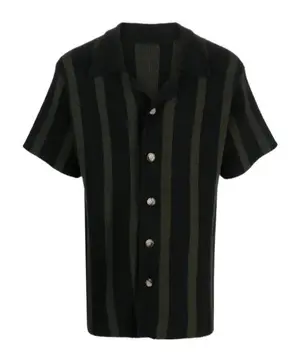 Nanushka Almar Striped Terry-cloth Shirt - Black