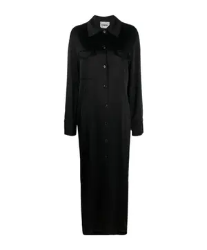 Nanushka Joann Satin Shirtdress - Black
