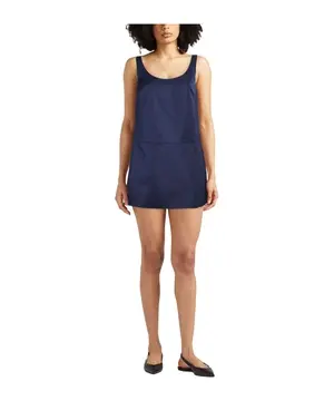 MAXCO. Solid Color Sleeveless Satin Dress