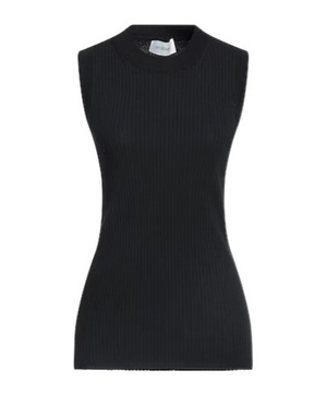 Sportmax Solid Sleeveless Knit Sweater - Black