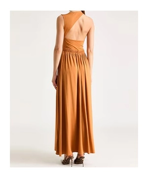 MAXCO. Max&co. Sleeveless Round Neck Maxi Dress With Elasticated Waistband