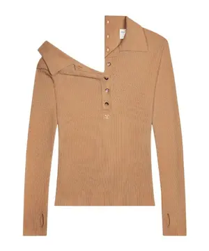 COURREGES Button-fastening Cotton-blend Jumper