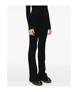 TWINSET High Waist Ribbed Knit Flared Trousers