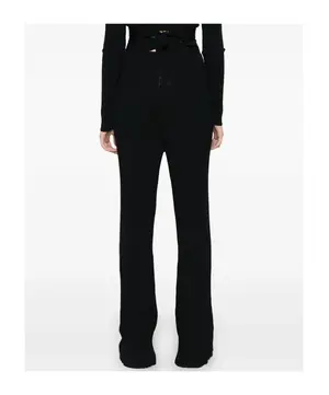 TWINSET High Waist Ribbed Knit Flared Trousers