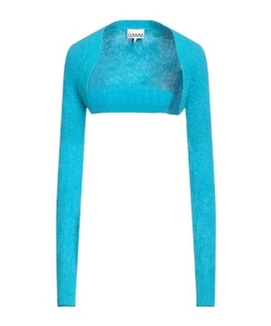 GANNI Solid Color Knit Top - Blue