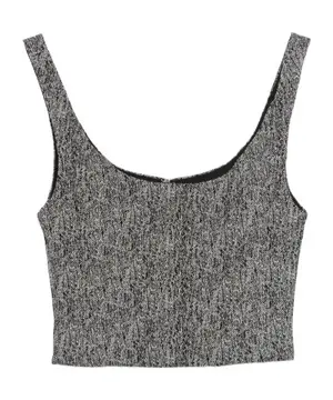 Staud Wells Cropped Top With Chevron Pattern - Gray