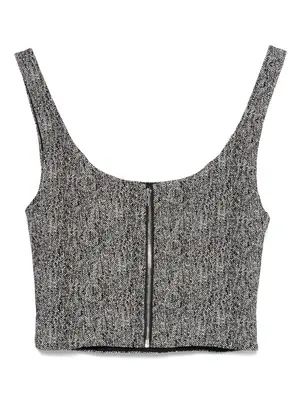 Staud Wells Cropped Top With Chevron Pattern - Gray