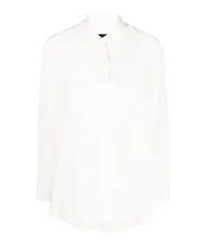 NILI LOTAN Sheer Silk Long-sleeve Shirt