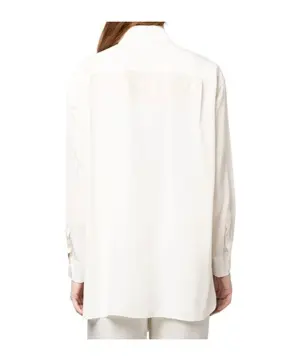 NILI LOTAN Sheer Silk Long-sleeve Shirt