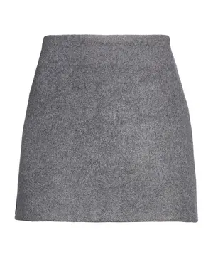 Sportmax Solid-color Wool A-line Skirt - Gray