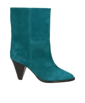 Isabel Marant Étoile Suede Pointed Toe Cone Heel Ankle Boots - Green