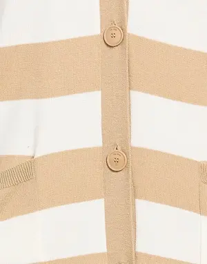 Max Mara Striped Wool Knit Cardigan