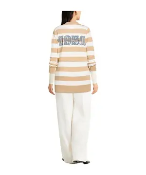 Max Mara Striped Wool Knit Cardigan