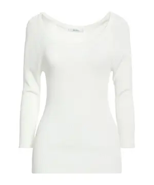 Max Mara Solid Color Lightweight Knit Sweater - White
