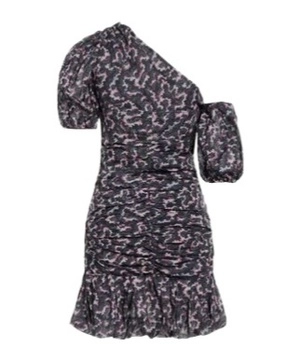 Isabel Marant Étoile Floral Print One-shoulder Mini Dress - Black