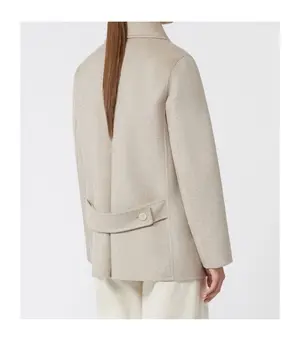 Max Mara Double-breasted Coat With Shirt Collar And Pleated Back