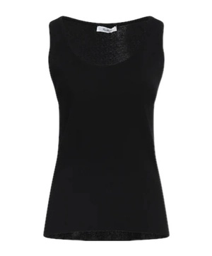 Max Mara Solid Color Sleeveless Knit Top - Black