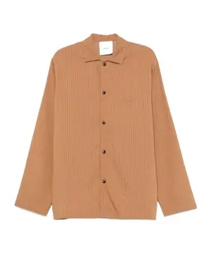 Nanushka Pinstriped Shirt - Nude