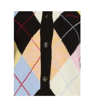 GANNI Argyle Knit Cardigan