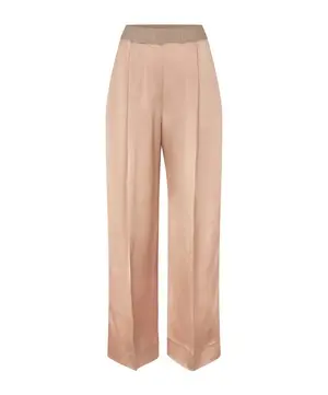 Stine Goya Ciara Logo-waistband Satin Trousers - Nude
