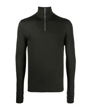 Nanushka High-neck Wool Top With Front Zip