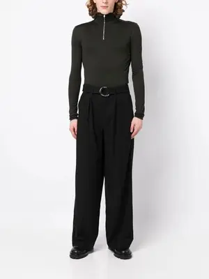 Nanushka High-neck Wool Top With Front Zip