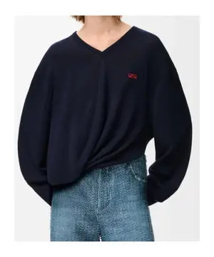 Loewe Long Sleeve Wool Sweater - Deep Navy Blue