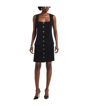 Rag & Bone Sleeveless Square Neck Button Detailed Mini Dress