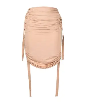 DION LEE Doric Ruched Midi Skirt - Nude