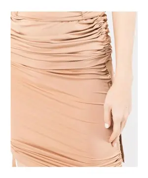 DION LEE Doric Ruched Midi Skirt - Nude