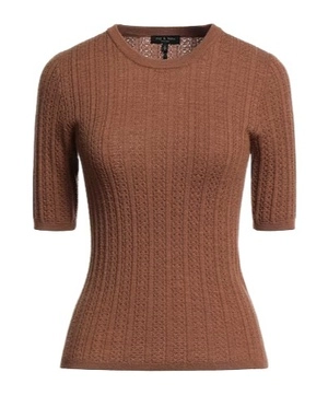 Rag & Bone Solid Color Knitted Short-sleeve Top - Brown