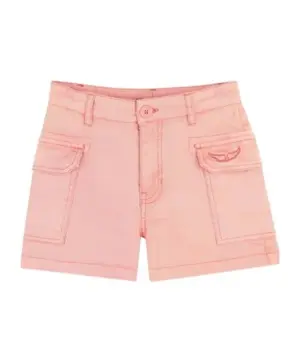 Zadig&Voltaire Logo Embroidered Elastic Cotton Denim Shorts