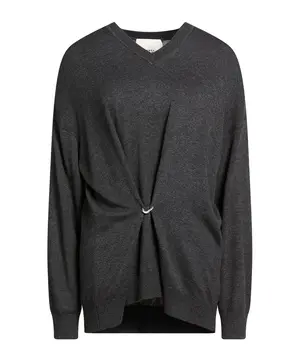 Isabel Marant Étoile Solid Color Wool V-neck Knit Sweater - Black