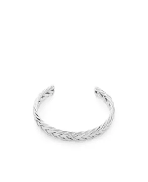 Loewe Thin Braided Sterling Silver Cuff - White