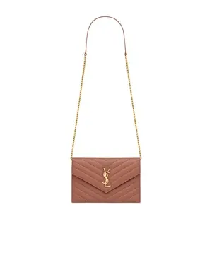Saint Laurent  Envelope Chain Wallet Brown