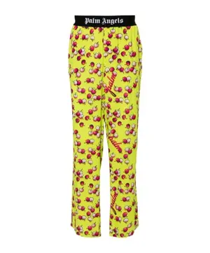 Palm Angels Cherry-print Trousers - Yellow