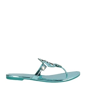Tory Burch Metallic Flip Flops - Blue