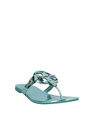 Tory Burch Metallic Flip Flops - Blue