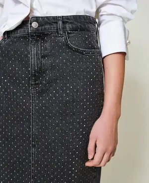 TWINSET Crystal-embellished Midi Skirt