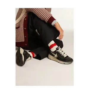 GOLDEN GOOSE Running Sole Sneakers In Nappa Leather And Suede - Black
