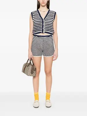 Palm Angels Striped Knit Shorts