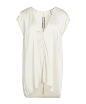 Rick Owens Solid-color Satin Short-sleeve Top - White
