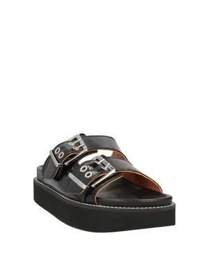 GANNI Buckled Patent Leather Platform Sandals
