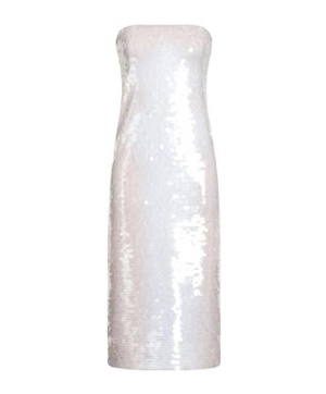 Sportmax Two-tone Strapless Sequin Dress - White
