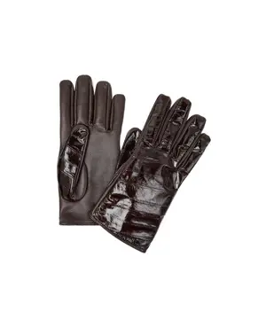 Fendi Chevron Hagfish Gloves - Brown