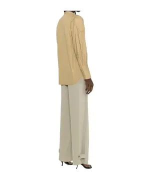 DION LEE Contrast Stitching Shirt Jacket - Nude