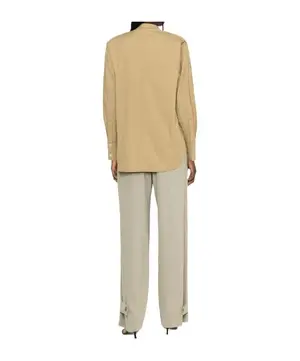 DION LEE Contrast Stitching Shirt Jacket - Nude