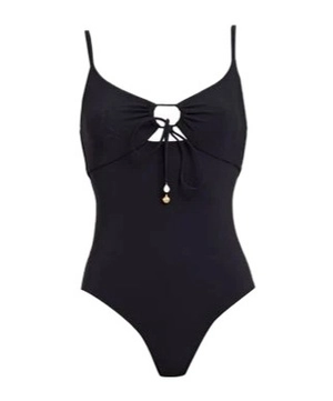 Tory Burch Minimalist Solid Color Swimsuit - Black