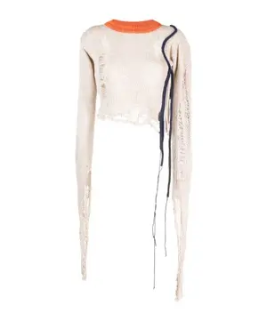 Ottolinger Distressed-finish Cropped Jumper - Beige